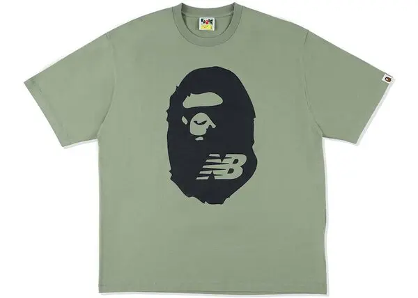 BAPE X New Balance Ape Head Tee Shirt - Olive