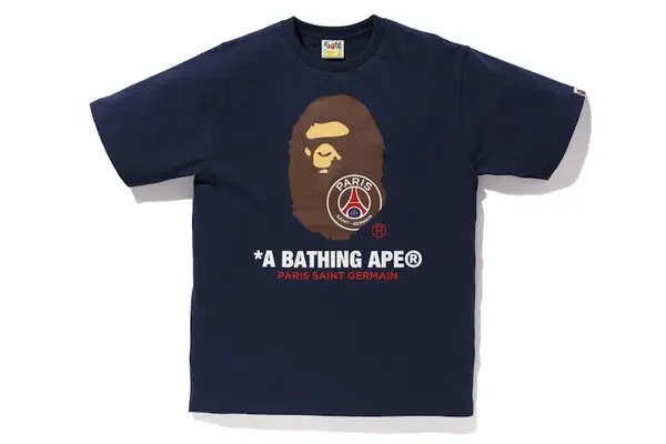 BAPE X Psg Ape Head Tee Shirt - Navy Blue