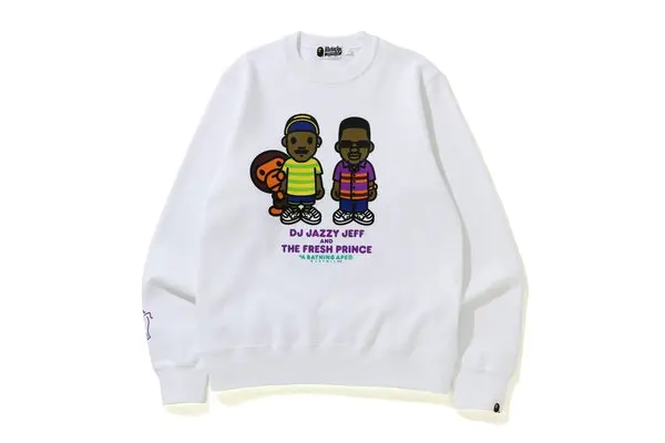 BAPE X The Fresh Prince & Dj Jazzy Jeff Baby Milo Crewneck Sweatshirt - White