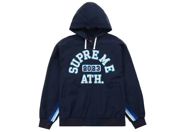 Supreme Appliqué Hooded Track Jacket - Navy Blue