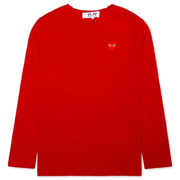 Play Comme Des Garcon Heart Crewneck Sweatshirt - Red