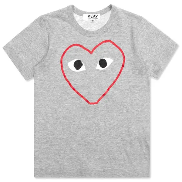 Play Comme Des Garcon Red Heart Sketch T-shirt
