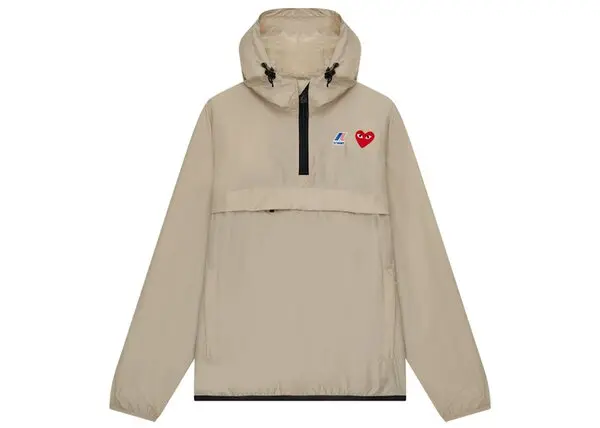 Play Comme Des Garcon X Kway Claude Halfzip Jacket - Beige