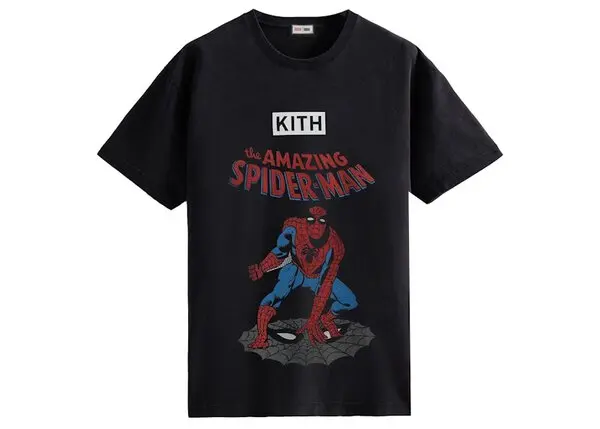 Kith Marvel Spiderman Allies Vintage Tee Shirt - Black