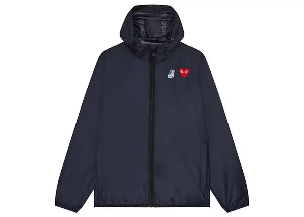 Play Comme Des Garcon X Kway Claude Fullzip Jacket - Navy Blue