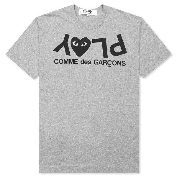 Play Comme Des Garcon Inverted Text T-shirt - Grey