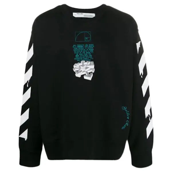 Off-White Dripping Arrows Incompiuto Sweatshirt - Black