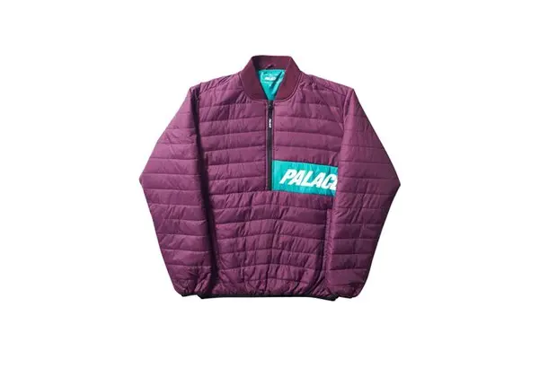PALACE Half Zip Packer - Blackberry/teal