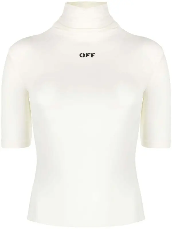 Off-White Logoprint Mockneck Top