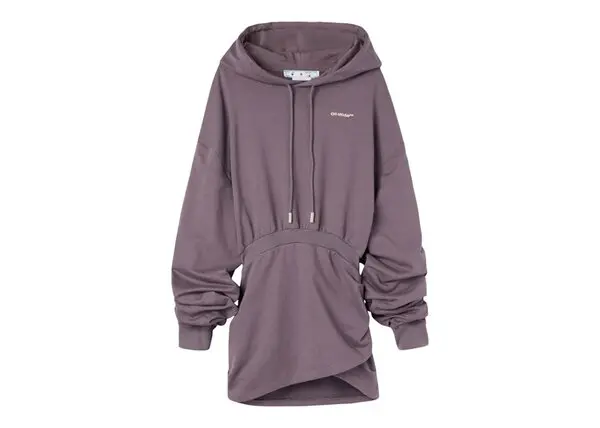 Off-White Hooded Sweatdress - Violet
