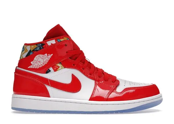 JORDAN 1 Mid Barcelona Sweater - Chile Red/white/pollen