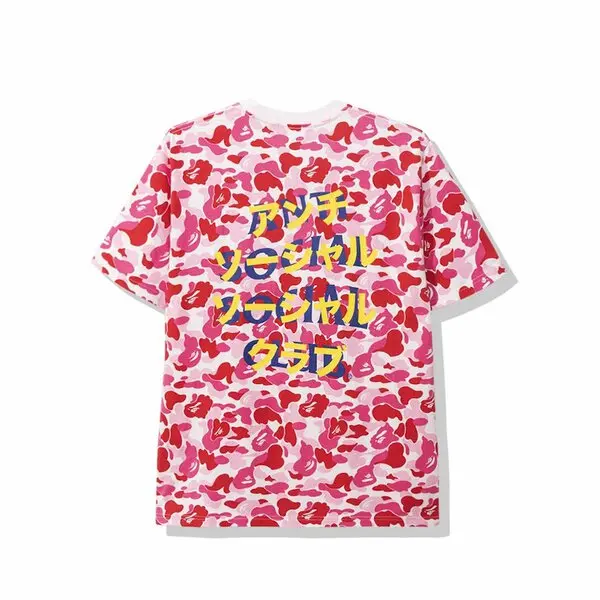 BAPE X Anti Social Club Abc Camo Tee Shirt - Pink