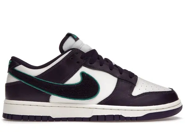 Nike Dunk Low Chenille Swoosh - Sail/grand Purple/neptune Green