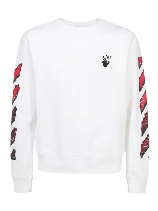 Off-White Marker Arrows Crewneck Sweatshirt - White Red