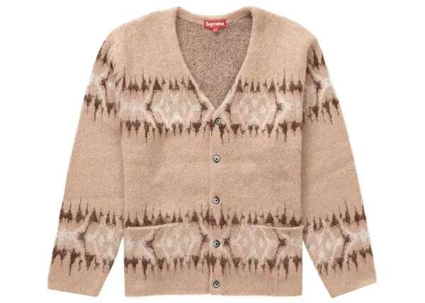 Supreme Abstract Stripe Cardigan - Light Brown