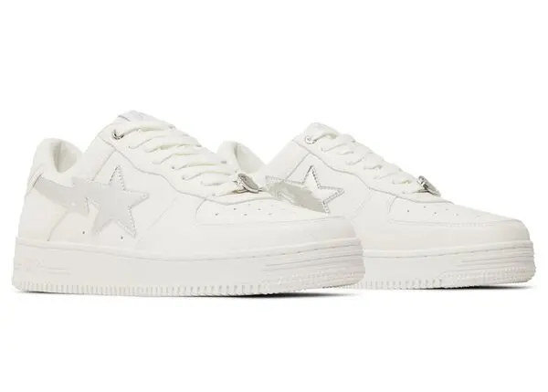 BAPE A Bathing Ape Sta Sneakers - White/silver