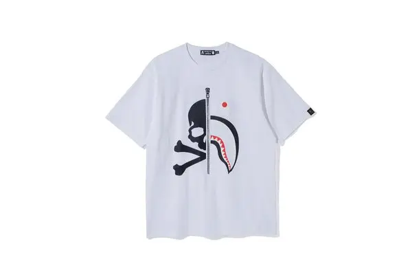 BAPE Vs Mastermind Half Skull Half Shark Double Sided Tee Shirt