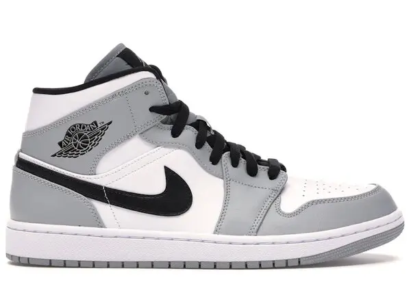 JORDAN 1 Mid Sneakers - Light Smoke Grey/black/white