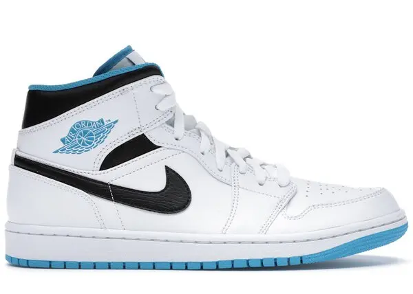 JORDAN 1 Mid Sneakers - White/laser Blue/black