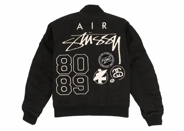 StÜssy X Nike Reversible Varsity Jacket - Black/sail