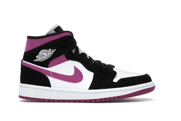 JORDAN 1 Mid High-top Sneakers - Black/cactus Flower/white