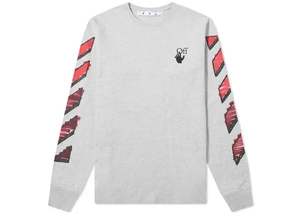 Off-White Marker Arrows Long Sleeve T-shirt - Grey Red
