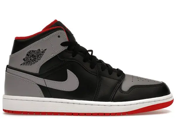 JORDAN 1 Mid-top Sneakers - Black/fire Red/white