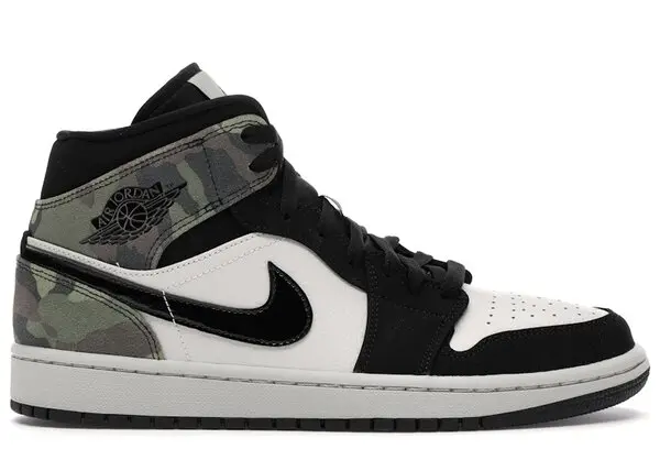 JORDAN 1 Mid Camo Sneakers - Light Bone/black