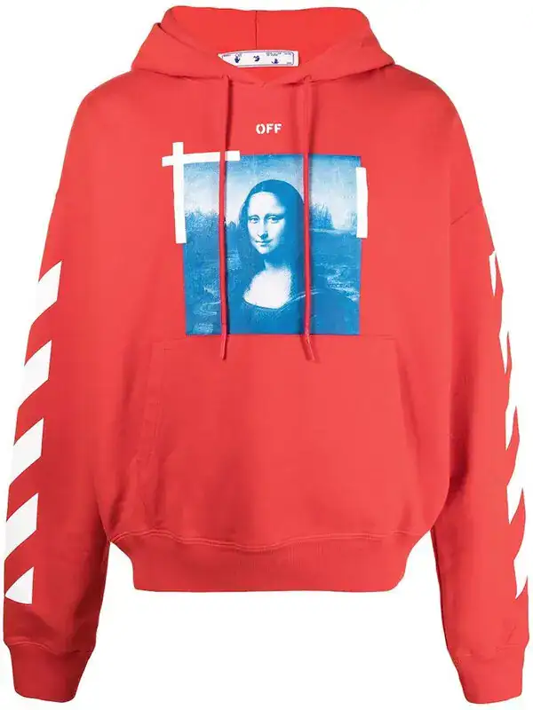 Off-White Mona Lisa Diag Sleeve Hoodie Orange Editorialist