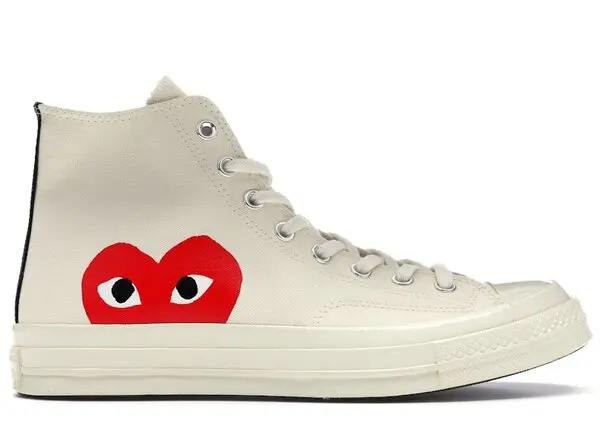 CONVERSE Chuck Taylor All Star '70 Hi Comme Des Garcons Play Sneakers - Milk/white/high Risk Red