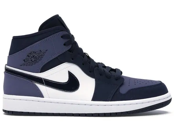JORDAN 1 Mid - Obsidian/sanded Purple/white