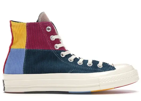 CONVERSE Chuck Taylor All Star 70 Hi Corduroy Patchwork - University Gold/green/navy Blue