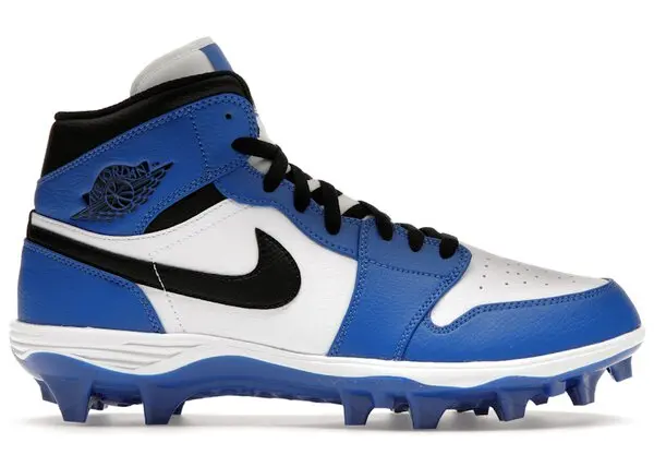 JORDAN 1 Mid Td Cleat Game - Black/white/royal
