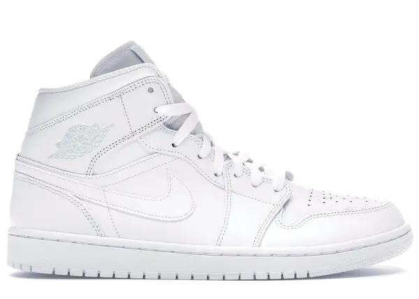 JORDAN 1 Mid Triple Sneakers - White/pure Platinum
