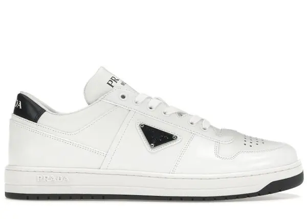 Prada Downtown Low-top Leather Sneakers - White/black