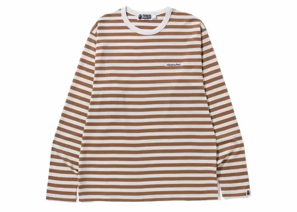 BAPE A Bathing Ape Hoop Long Sleeve Tee Shirt - Brown