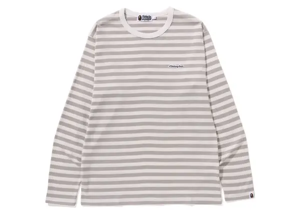 BAPE A Bathing Ape Hoop Long Sleeve Tee Shirt - Gray
