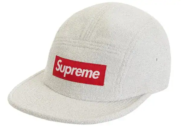 Supreme Glitter Terry Camp Cap - White | Editorialist