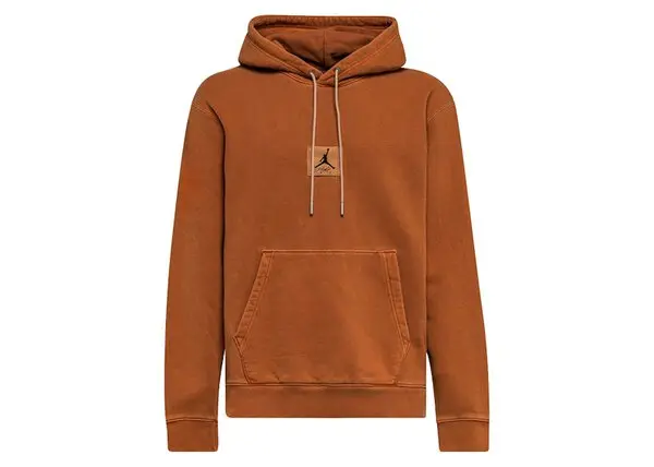 JORDAN Flight Heritage Washed Fleece Pullover Hoodie - Dark Russet