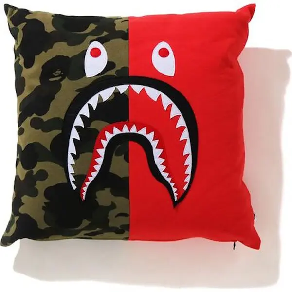 BAPE 1st Camo Shark Square Cushion - Red
