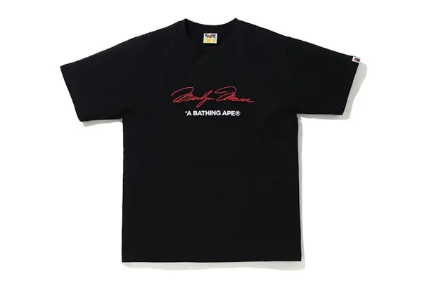 BAPE A Bathing Ape X Marilyn Monroe Signature Tee Shirt - Black