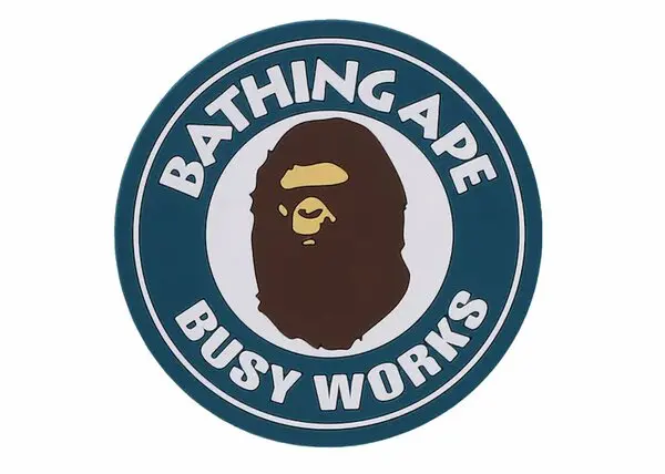 BAPE A Bathing Ape Busy Works Rubber Coaster - Navy Blue