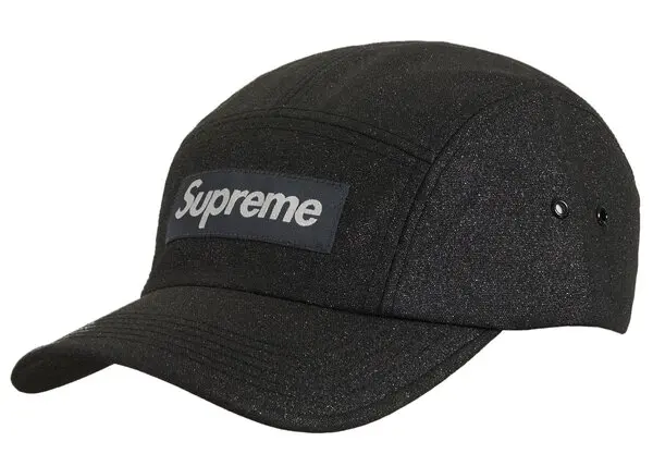 Supreme Glitter Cordura Camp Cap - Black