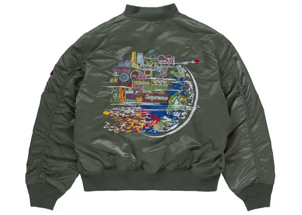 Supreme Globe Ma1 Jacket - Olive