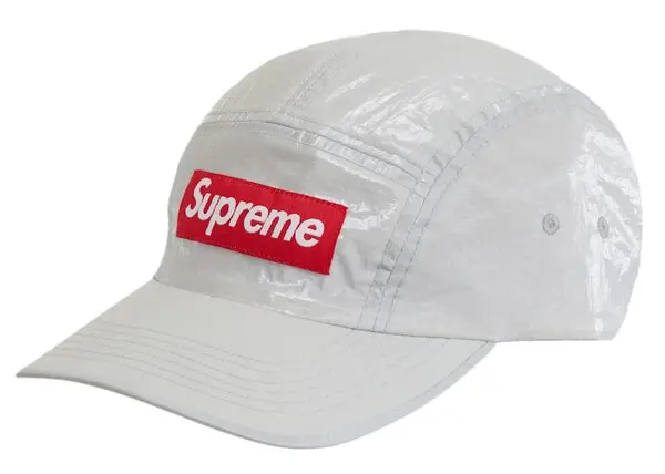Supreme Gloss Ripstop Camp Cap - Light Grey