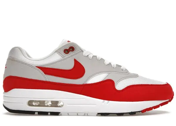 Nike Air Max 1 Anniversary Sneakers - White/university Red/neutral Grey