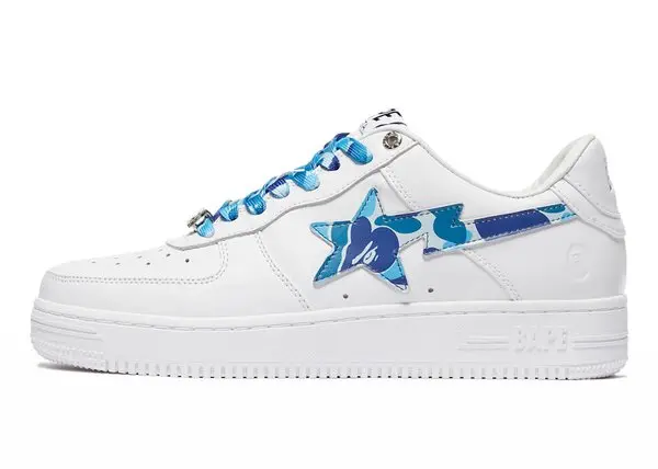 BAPE A Bathing Ape Sta Low Abc Camo Sneakers - White/blue