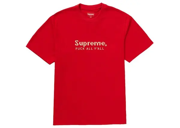 Supreme Gold Bars Tee Shirt - Red