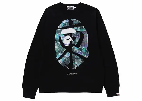 Bape Neon Tokyo Crewneck Sweatshirt Black Editorialist