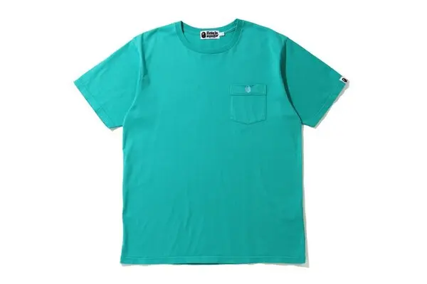 BAPE One Point Pocket Overdye Tee Shirt - Sax